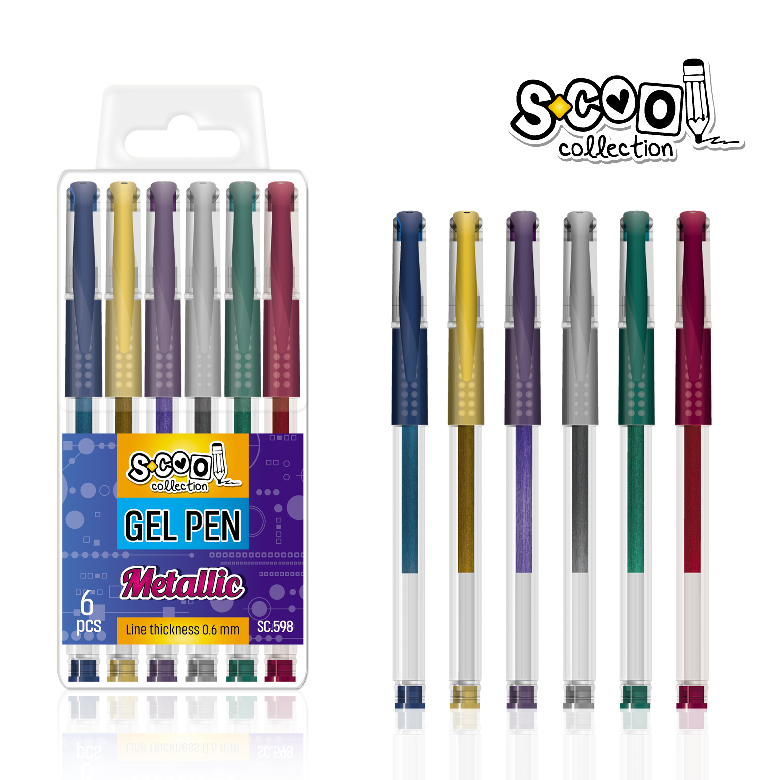 SCOOL Gel pen set SC598 metallic – ALF Online Shop!