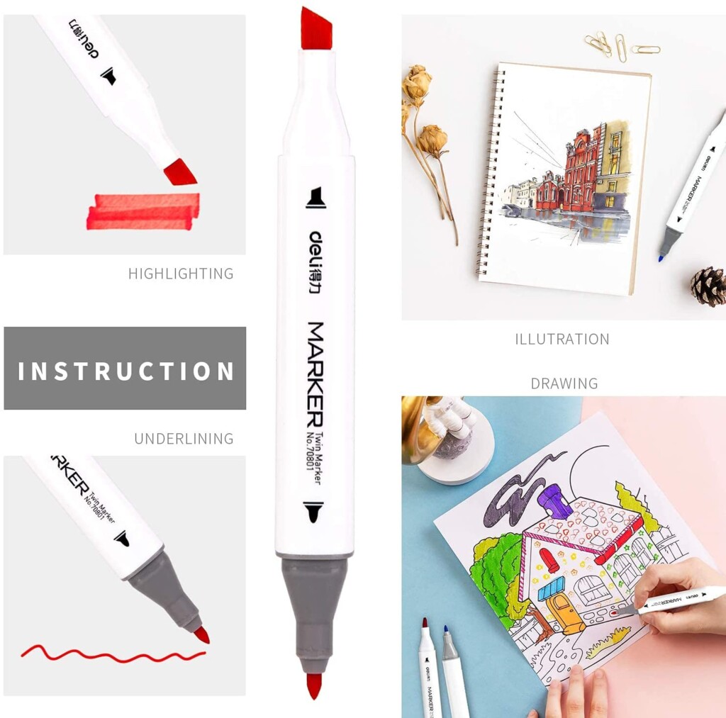 DELI Marker Twin 70801 Art&sketch 120 black – ALF Online Shop!