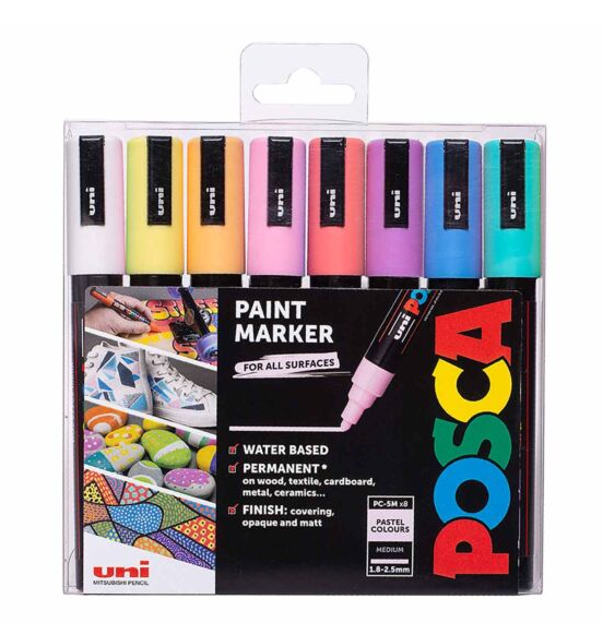 Uni POSCA Marker PC-5M Set Pastel 1/8 - ALF Online Shop!